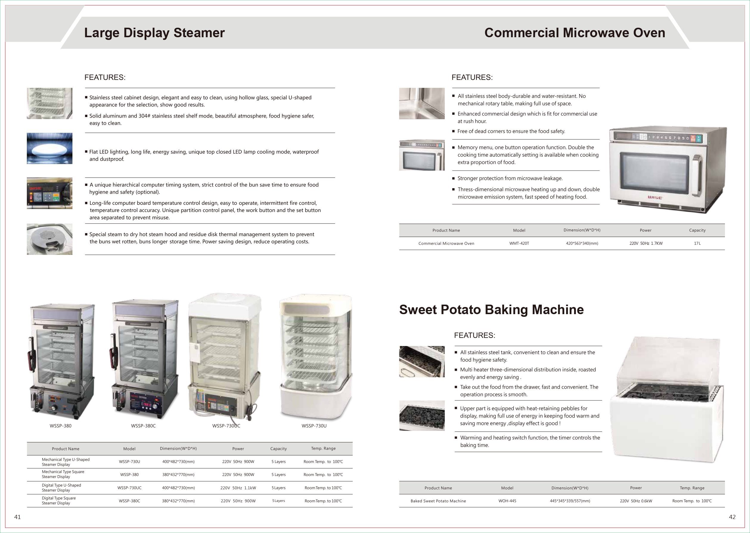 Wise Mechanical Type U-Shaped Steamer Display - Heat Kitchen Equipment